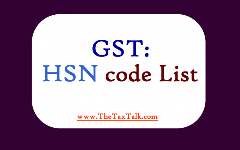 GST: HSN code List